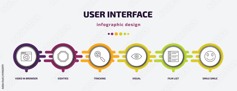 user interface infographic template with icons and 6 step or option ...