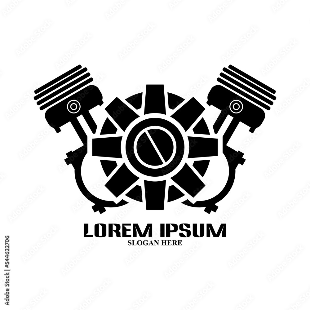 engine shaped automotive logo illustration, perfect for logos, mascots ...