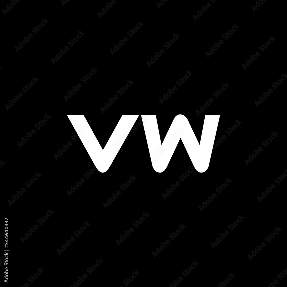 VW letter logo design with black background in illustrator, vector logo ...