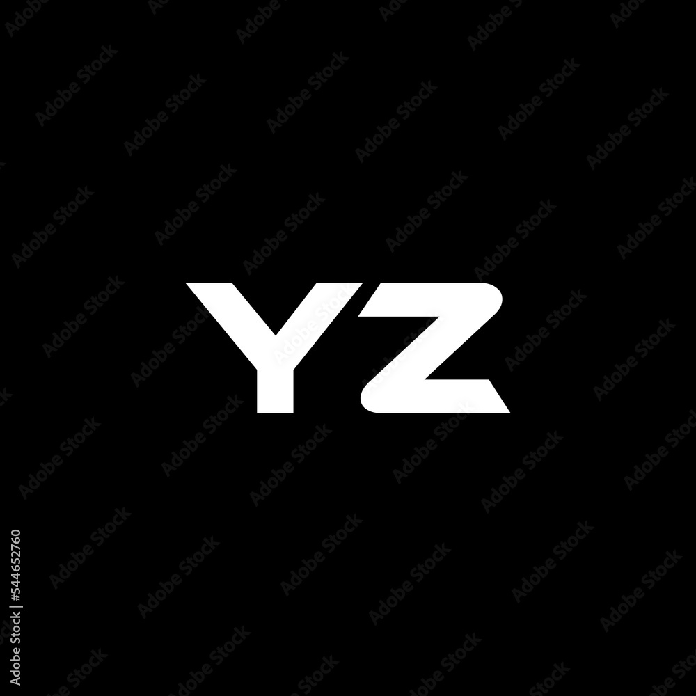 Stock-Vektorgrafik „YZ letter logo design with black background in ...