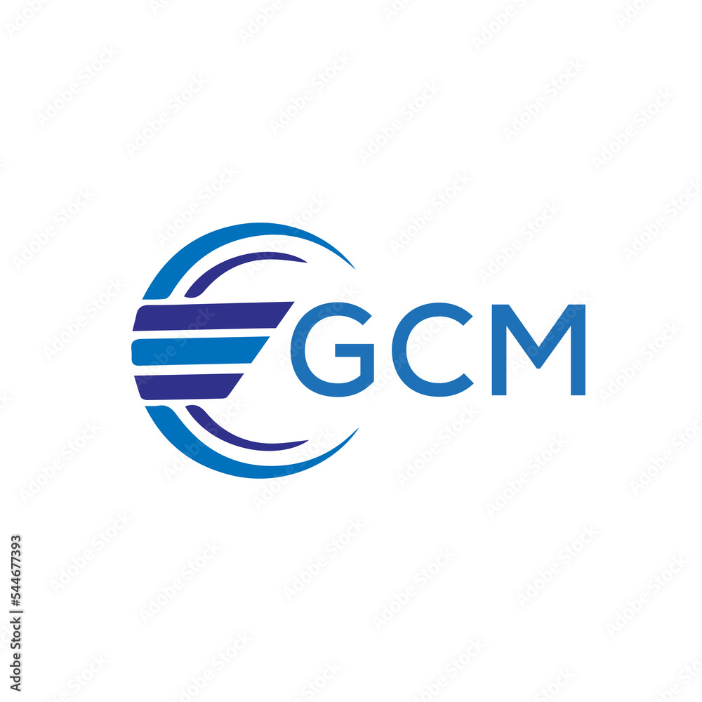 GCM letter logo. GCM blue image on white background. GCM vector logo ...