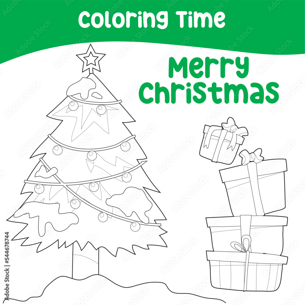 Coloring page Christmas edition. Cute and funny cartoon characters ...