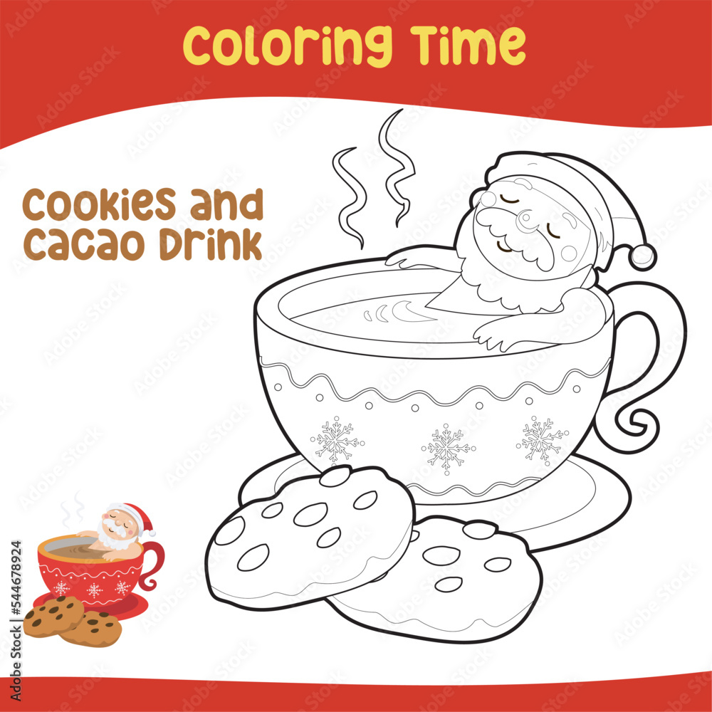 Coloring page Christmas edition. Cute and funny cartoon characters ...