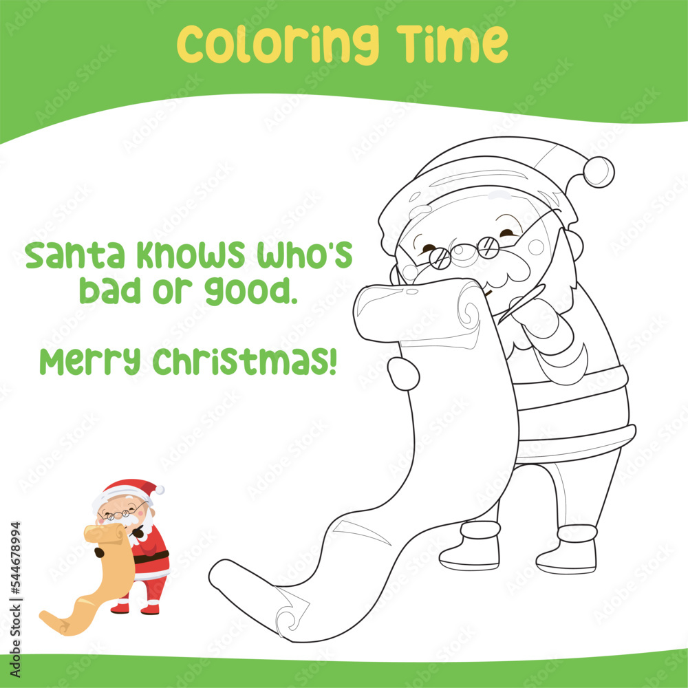 Coloring page Christmas edition. Cute and funny cartoon characters ...