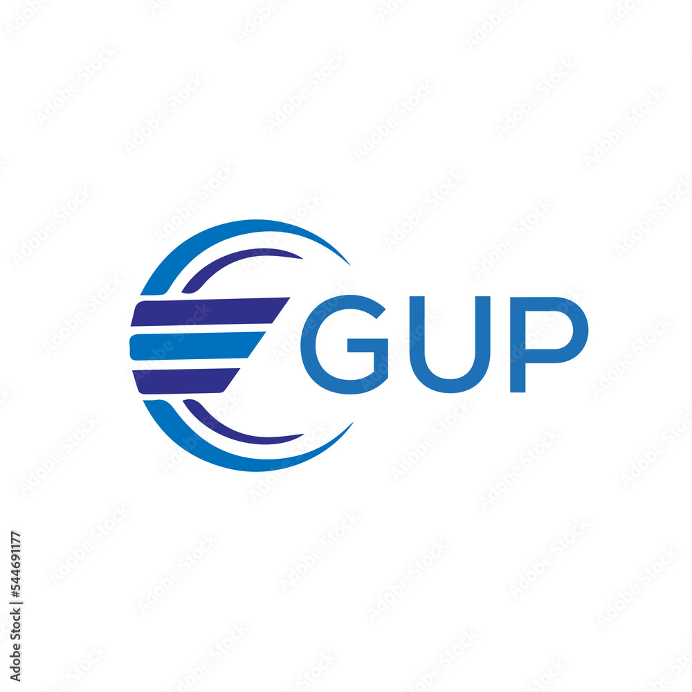 GUP letter logo. GUP blue image on white background. GUP vector logo ...