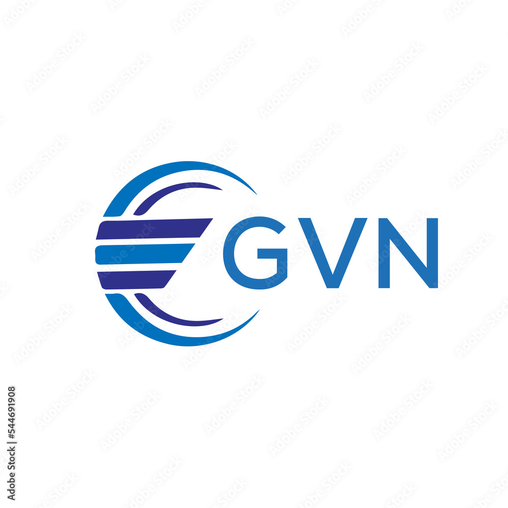 GVN letter logo. GVN blue image on white background. GVN vector logo ...