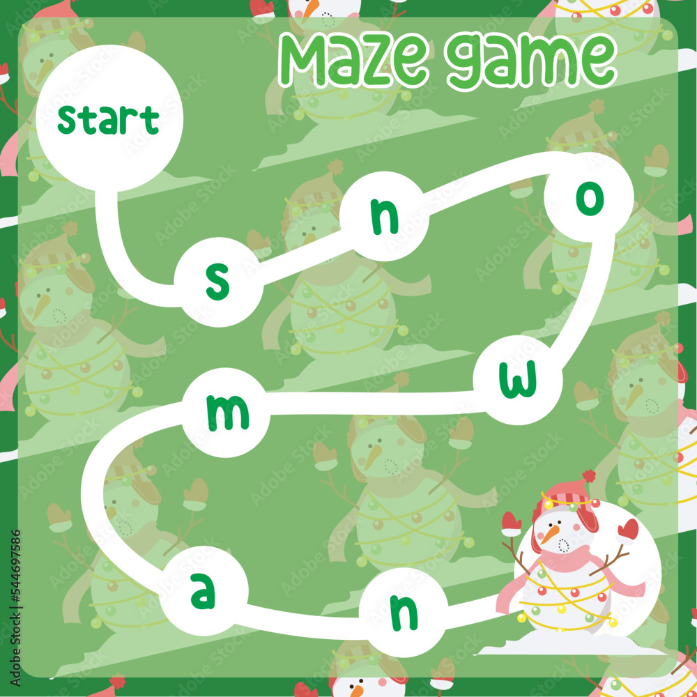 Maze game tracing the word orderly. Printable Christmas theme maze game ...