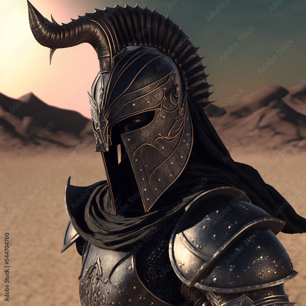armored gothic fantasy knight in a dramatic pose, wearing an iron ...