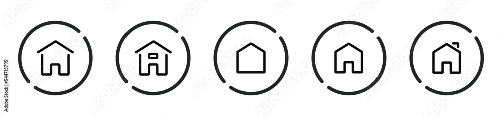 Minimal modern home, homepage, base, main page, house push button icon ...