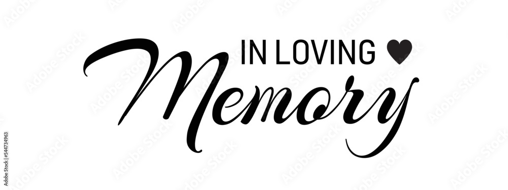 Image vectorielle Stock IIn loving memory. Vector black ink lettering ...