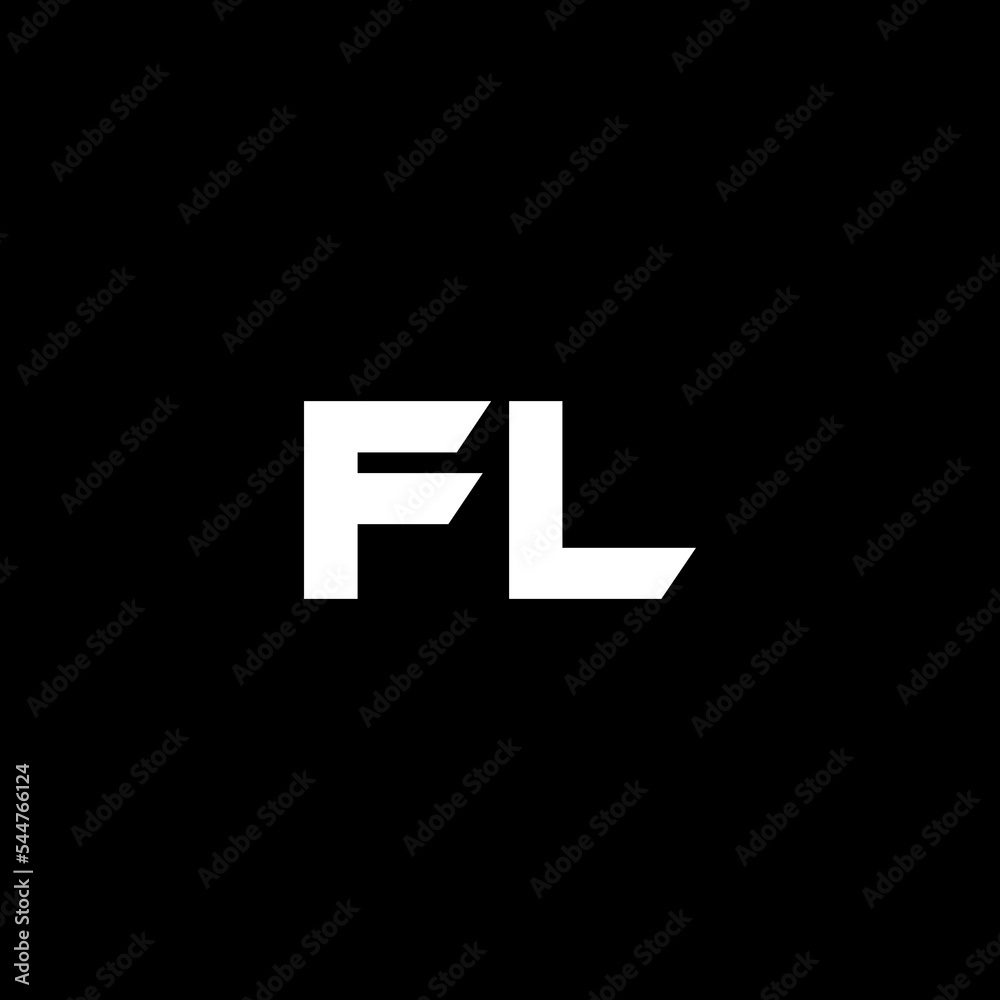 FL letter logo design with black background in illustrator, vector logo ...