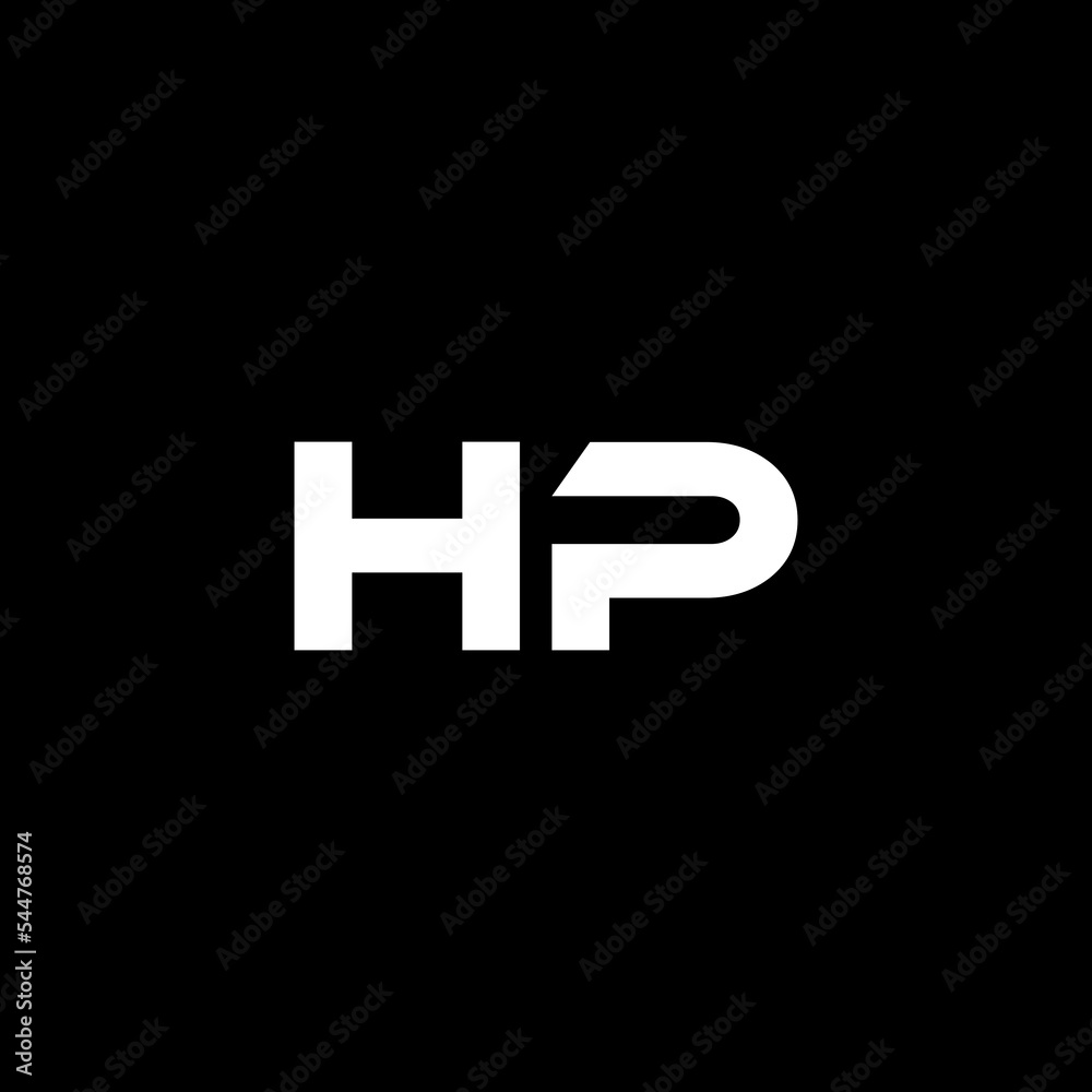 HP letter logo design with black background in illustrator, vector logo ...