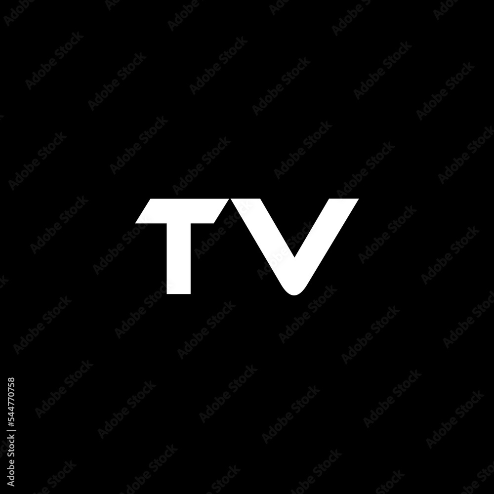 TV letter logo design with black background in illustrator, vector logo ...