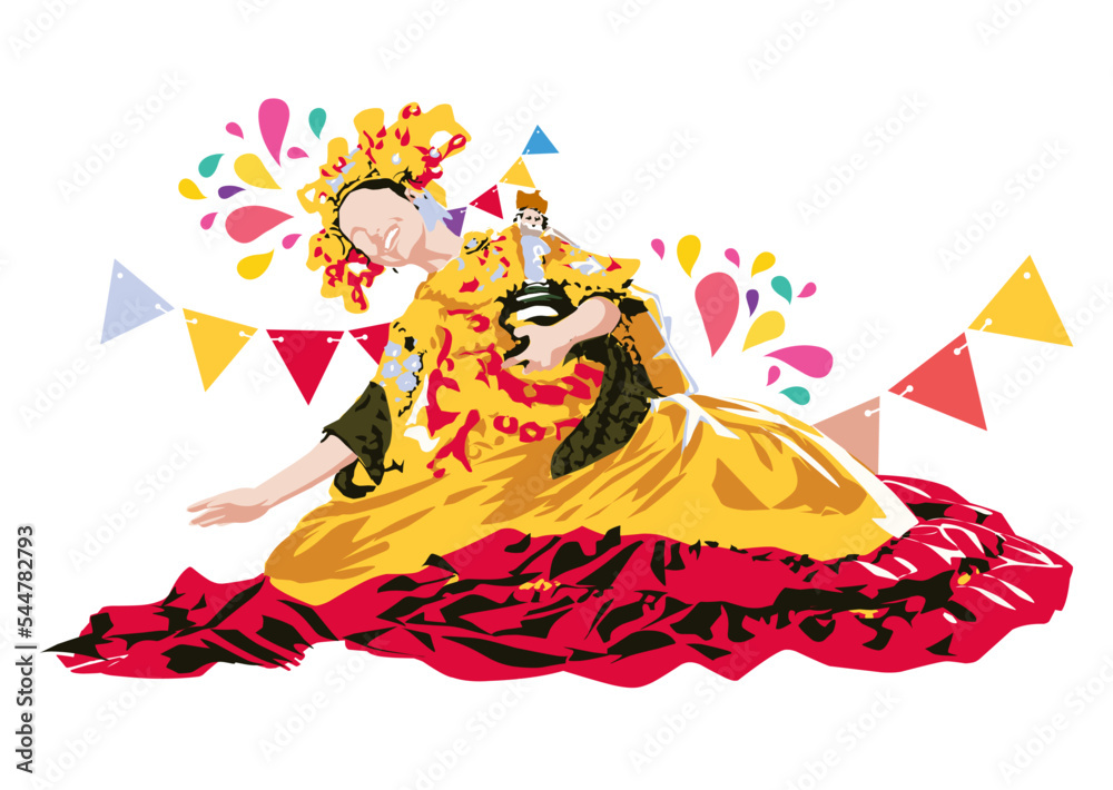Sinulog festival queen of Cebu dancing with the beat Stock Vector ...