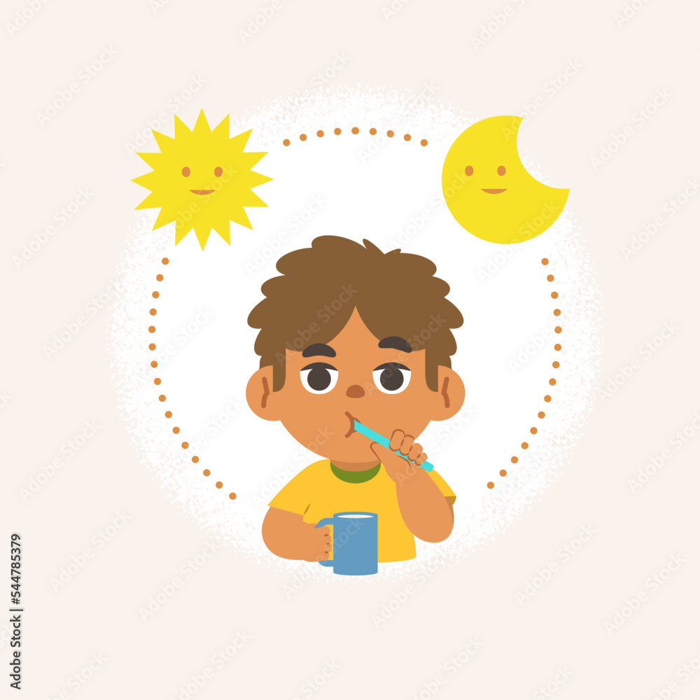 a black boy cleaning teeth with toothbrush by brushing teeth with ...