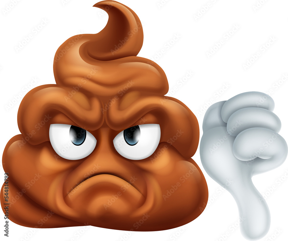 Angry Mad Dislike Hating Poop Poo Emoticon Emoji Stock Illustration ...