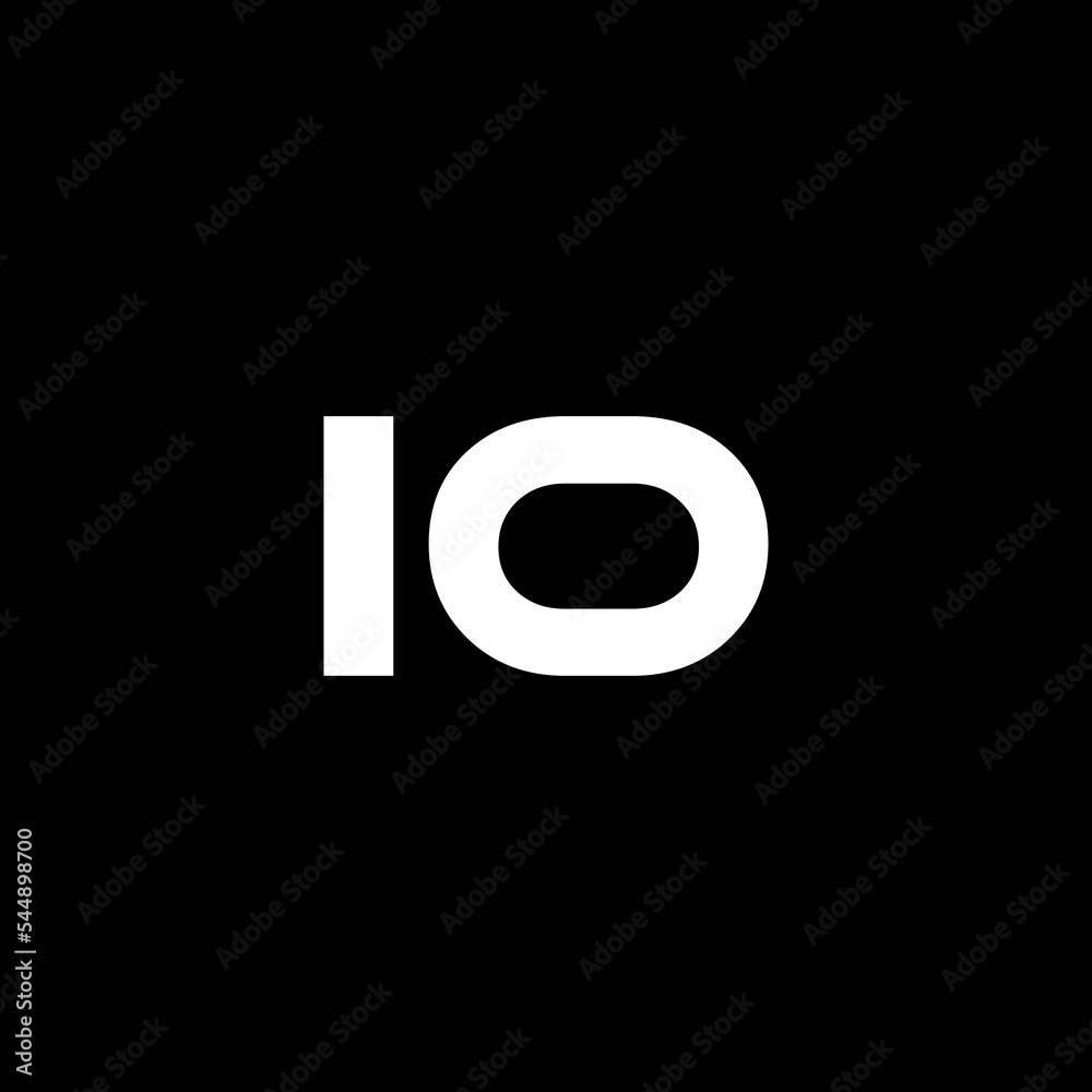 IO letter logo design with black background in illustrator, vector logo ...