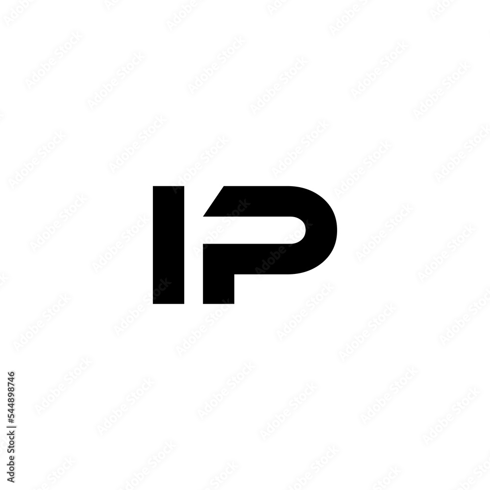 IP letter logo design with white background in illustrator, vector logo ...