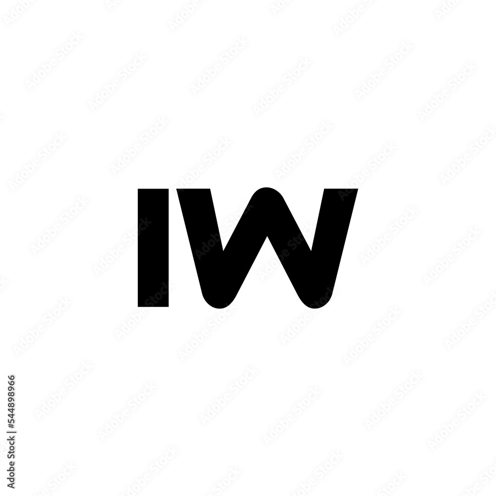 IW letter logo design with white background in illustrator, vector logo ...