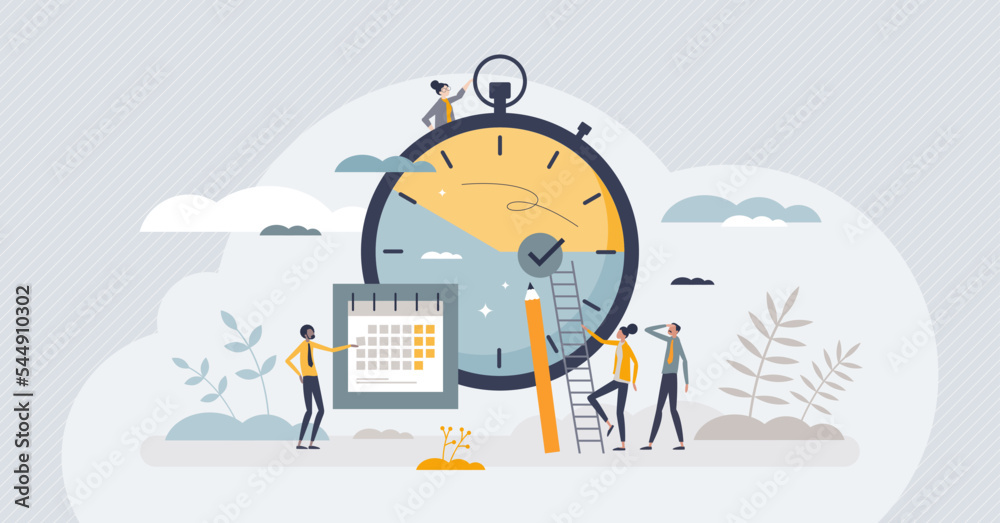 Efficiency with productive process time management tiny person concept ...