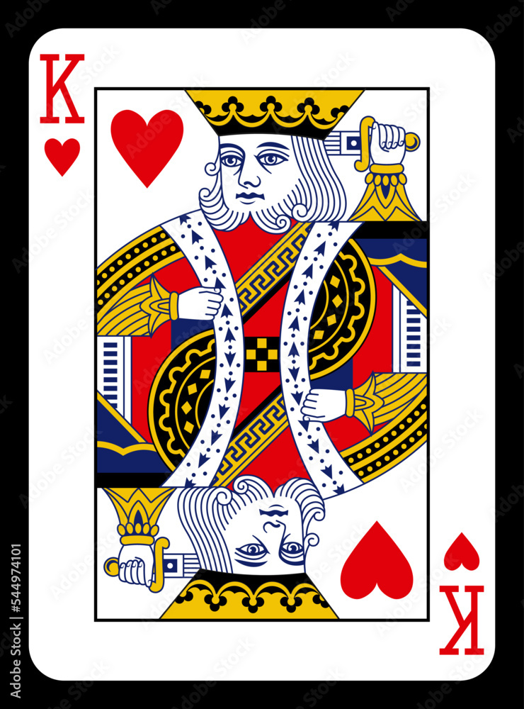 King of Hearts playing card - Classic design. 素材庫向量圖 | Adobe Stock