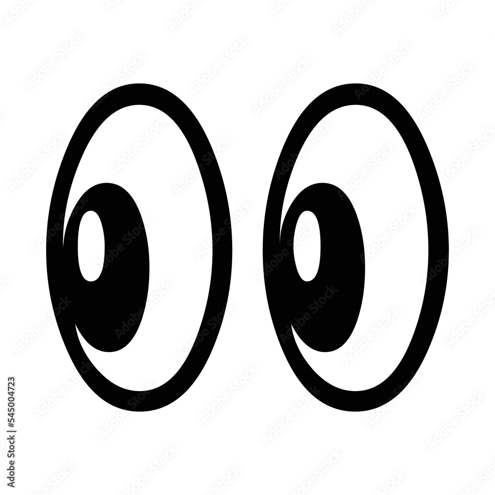 Pair of eyes vector emoji icon design. Isolated Pervy eyes, shifty eyes ...