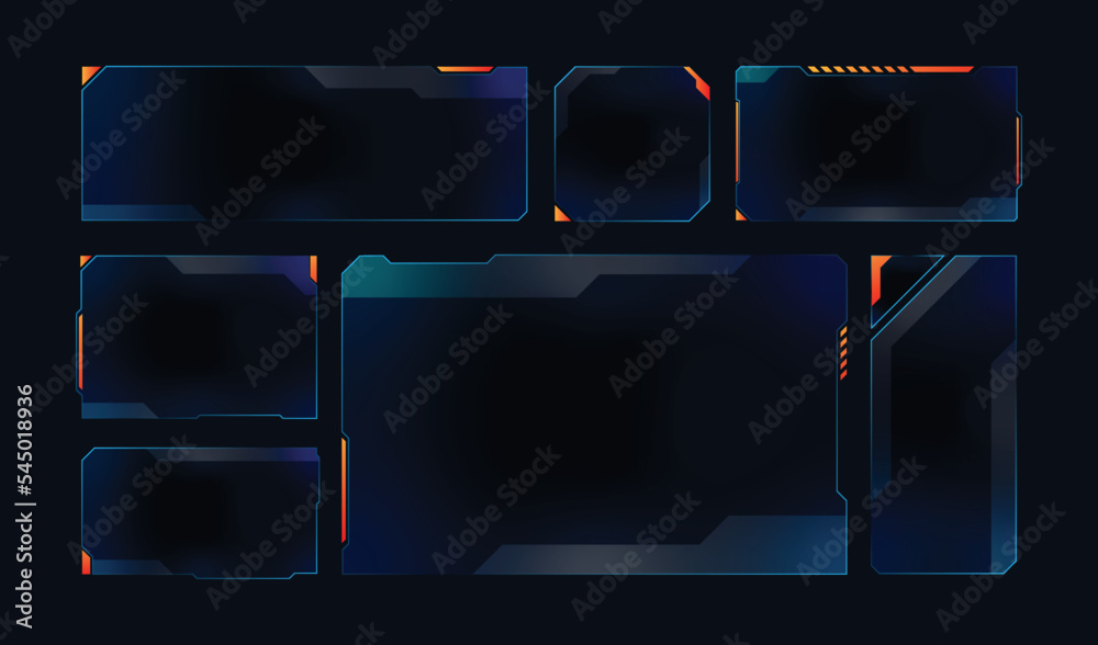 Hud frames futuristic text box border frame scifi digital screen ...