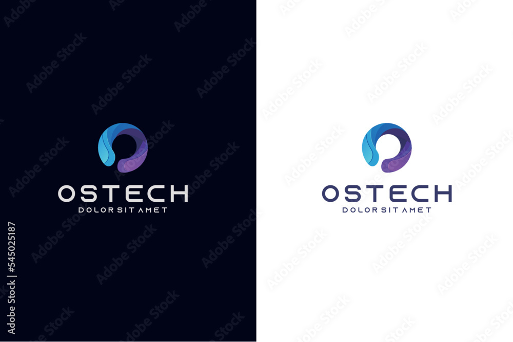 Modern Letter O tech logo design technology digital template ...