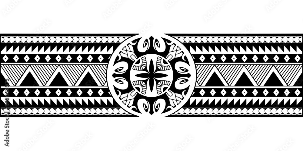 Wrap around arm polynesian tattoo design. Pattern aboriginal samoan ...