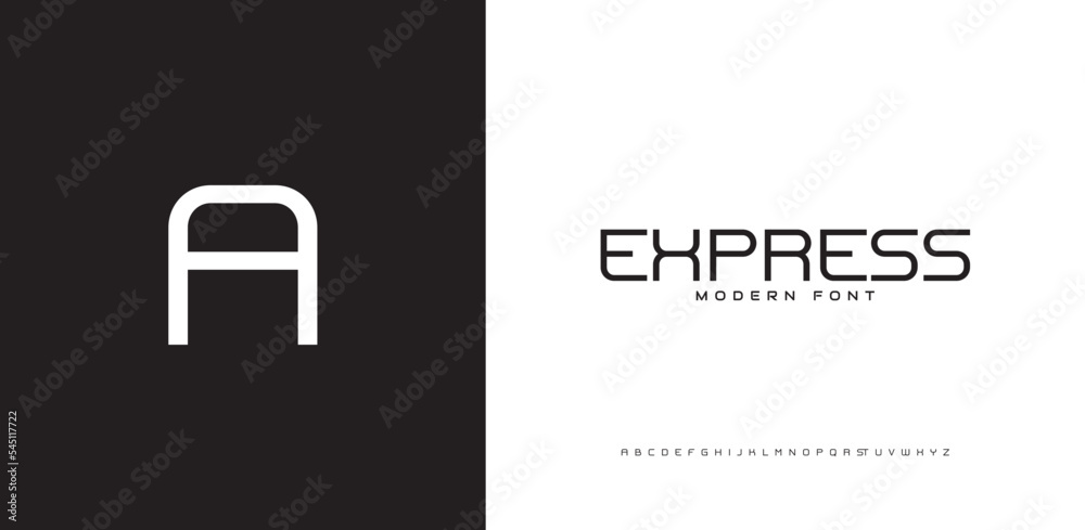 Vector de Stock Tech font typography alphabet letters. Future logo typo ...