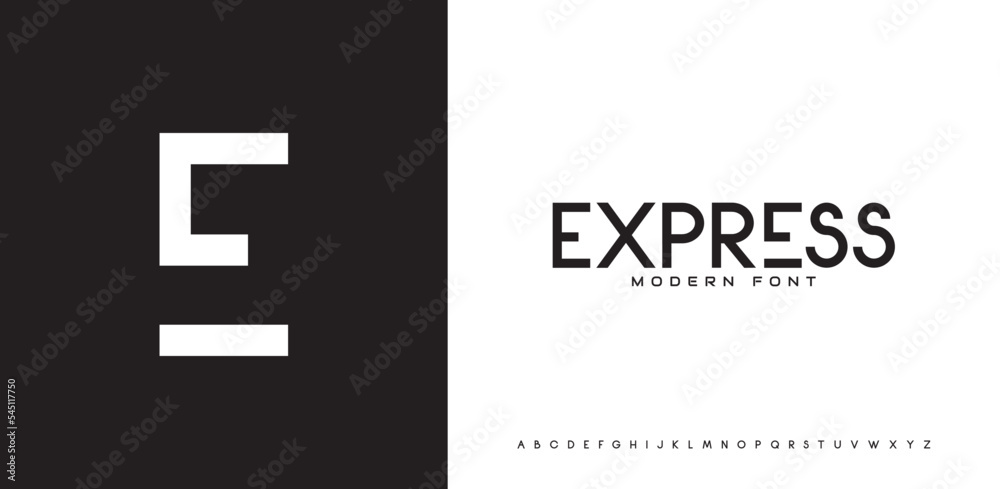 Tech font typography alphabet letters. Future logo typo. Minimal urban ...