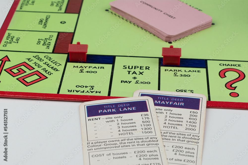 Hotels on the dark Blue expensive Squares, Park Lane and Mayfair on a ...