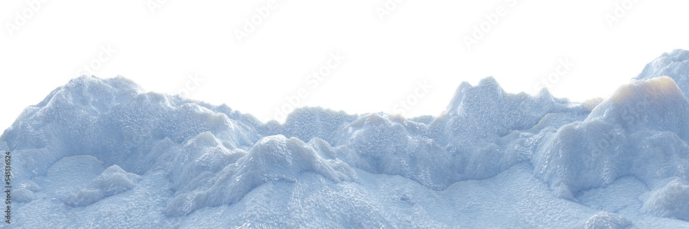 Snowy landscape isolated on png transparent background. winter ...