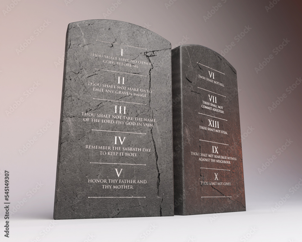 Ten Commandments Stone Tablets Stock Illustration | Adobe Stock