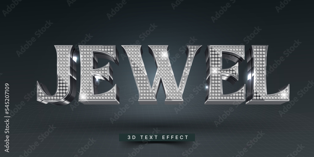 Editable 3D Diamond Text Effect. Luxury Text Effect Generator Stock ...