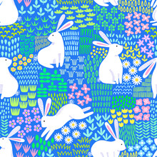 Bunny Rabbit Seamless Pattern Free Stock Photo - Public Domain Pictures