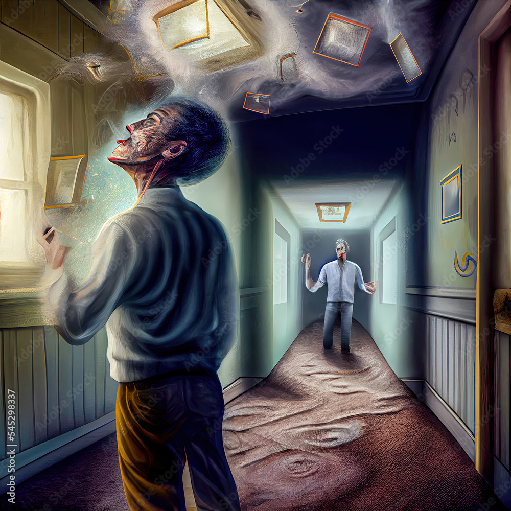 Stock-Illustration „Schizophrenie Psyche Psychose gespaltene ...