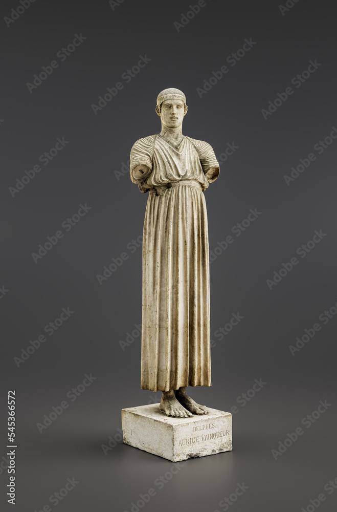 Ilustração Plaster cast of an ancient sculpture Charioteer of Delphi ...