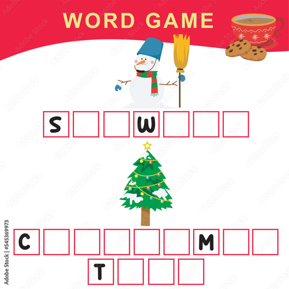Educational Word Game worksheet. Writing practice for children ...