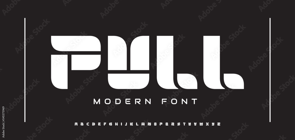 Tech font and Modern alphabet. Future logo typo. Minimal urban font ...