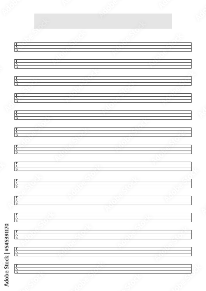 Blank Ukulele or Bass Guitar (4 strings) tablature sheet template to ...