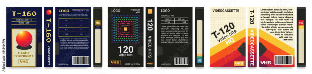 Retro VHS 80s tapes. Video cassette in nostalgia style. Glitch alphabet ...