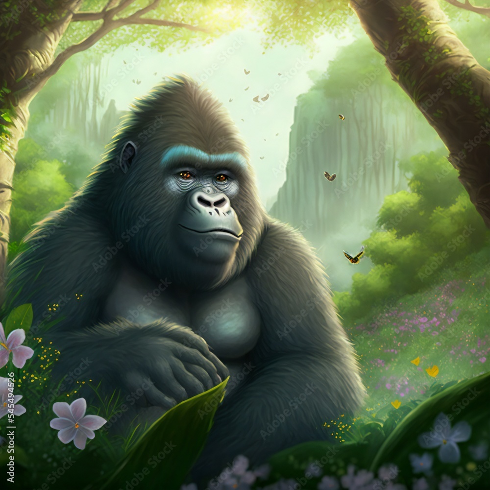 Fantasy gorilla from fairy tales. Stock Illustration | Adobe Stock
