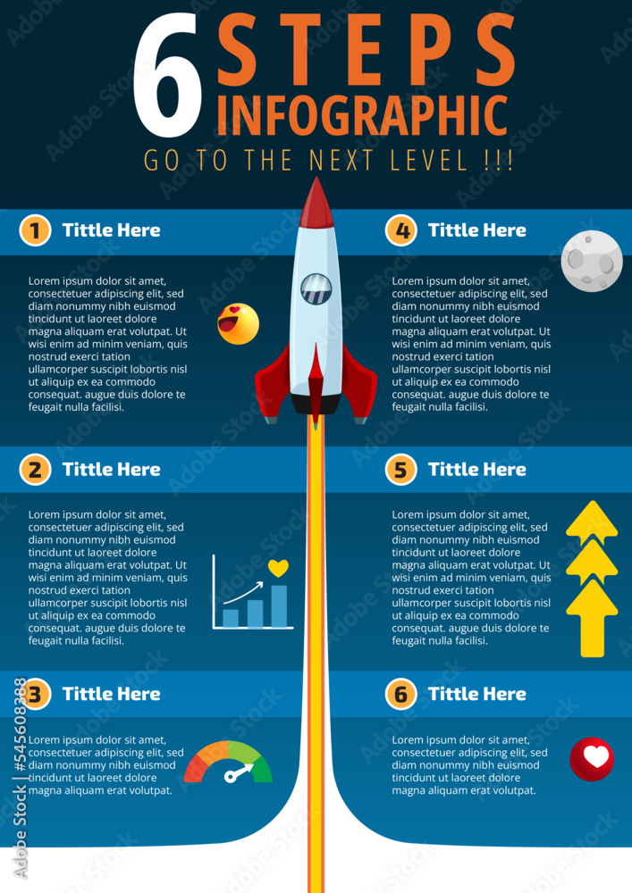 6 Steps Infographics Rocket Launcher Next Level Suitable For ...