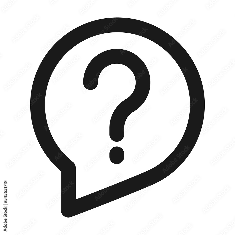 Question mark bubbles sign outline icon. Faq questionnaire illustration ...