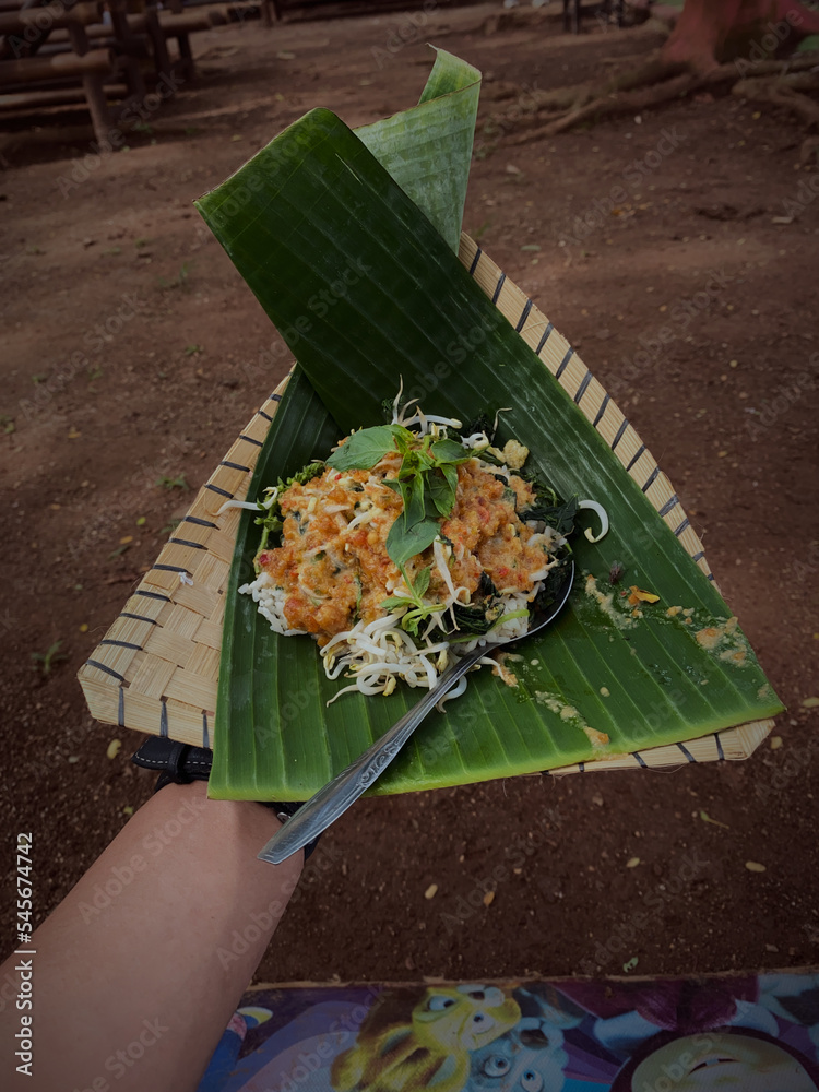 The Indonesian Traditional Food called "Sego Pecel" or "Nasi Pecel" is ...
