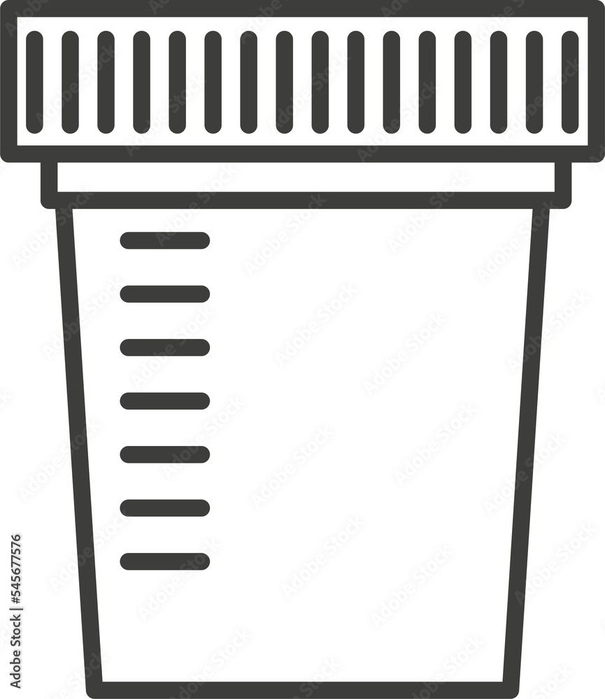 Laboratory tests container. Test urine, biomaterial, feces, semen, and ...