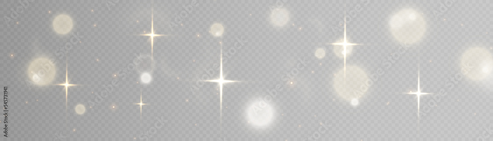 Light effect with lots of shiny shimmering particles isolated on ...