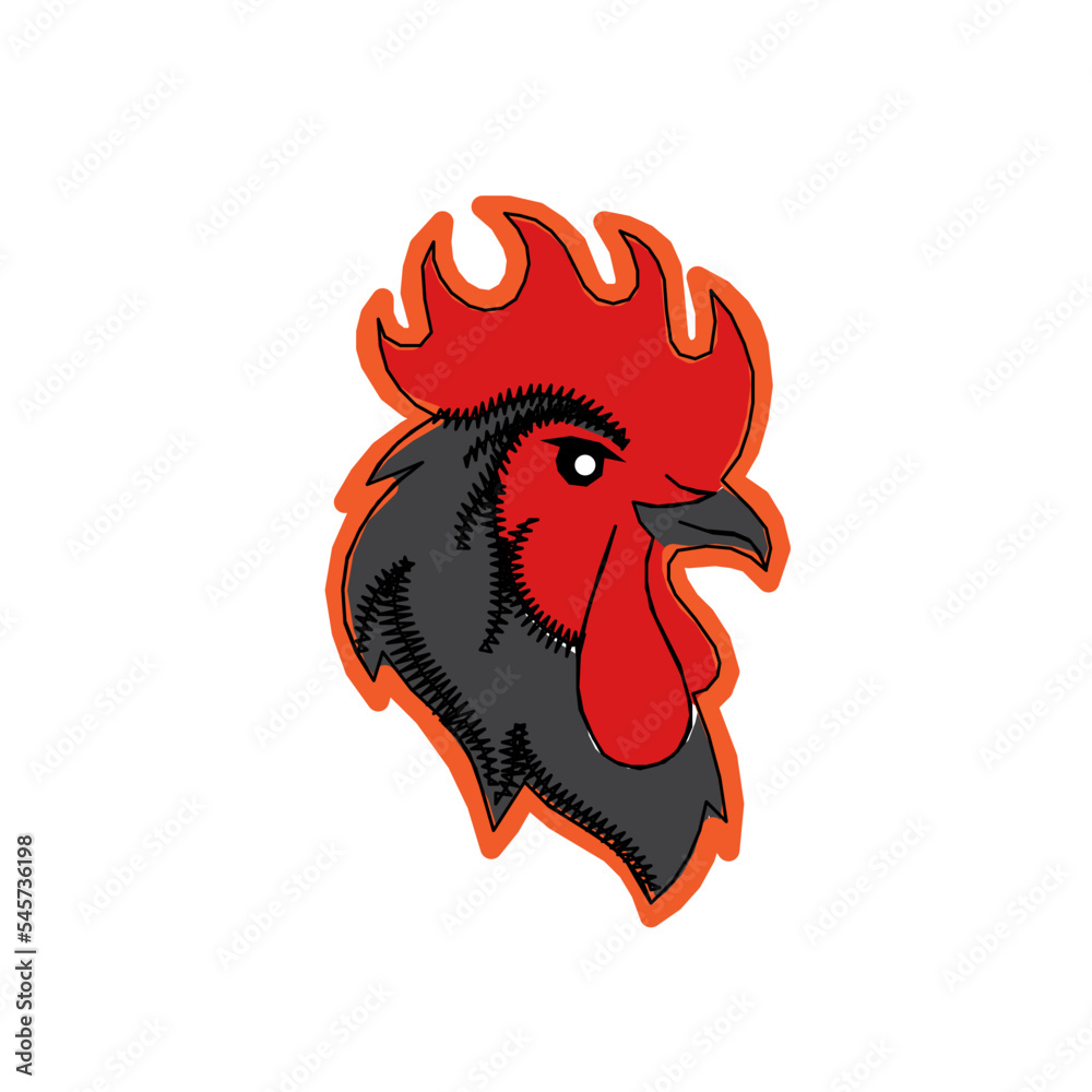 roaster head logo mascot emblem Stock Vector | Adobe Stock