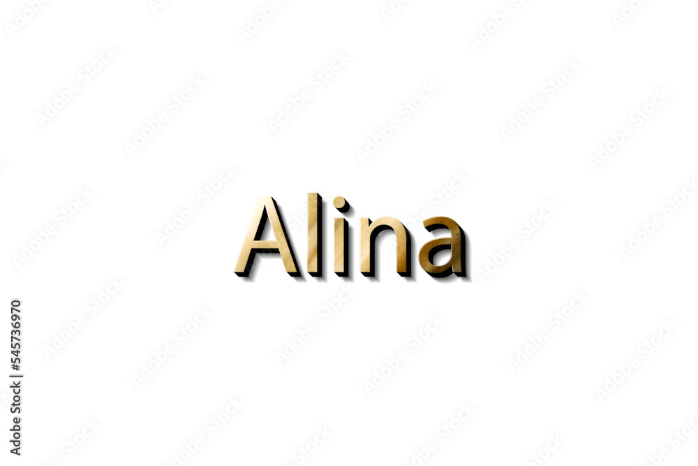 ALINA 3D NAME MOCKUP Stock Illustration | Adobe Stock